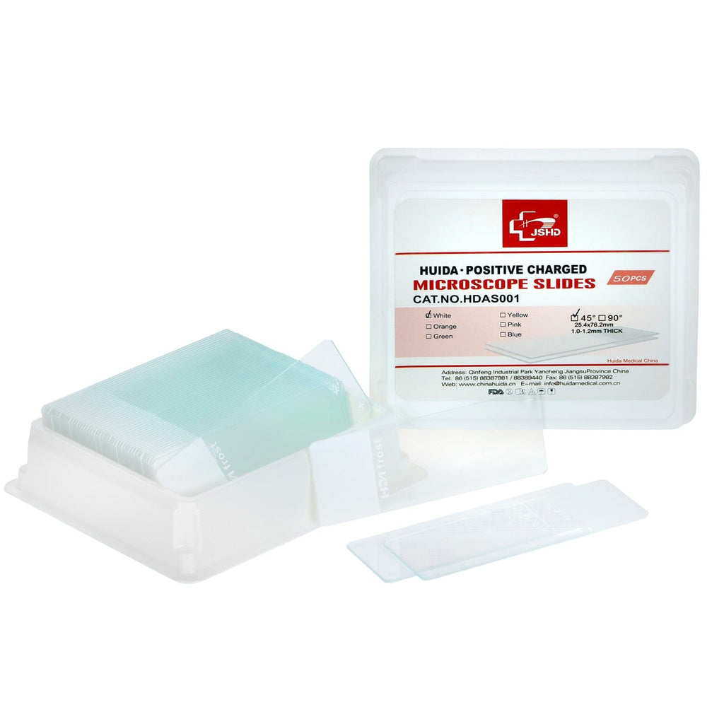 AmScope 50pc Blank Positive Charge Slides