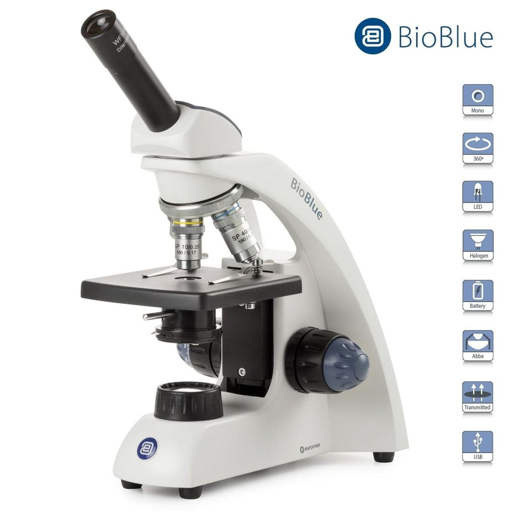 Euromex BioBlue Series Portable Monocular Compound Microscope – AmScope