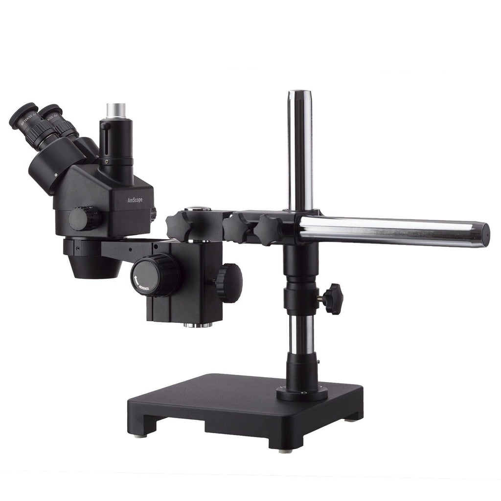 AmScope SM-3 Series Zoom Black Trinocular Stereo Microscope 3.5X-180X