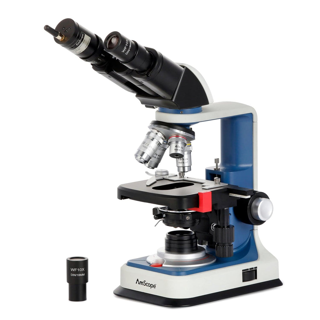 AmScope Binocular Compound Microscope 40X-2500X Magnification , Rechar