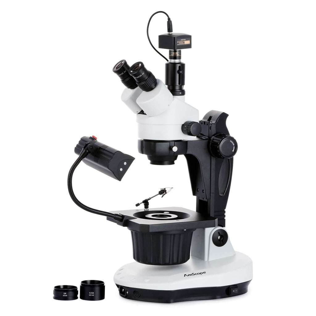 AmScope GM400 Series Advanced Jewel Gem Zoom Trinocular Stereo Microsc