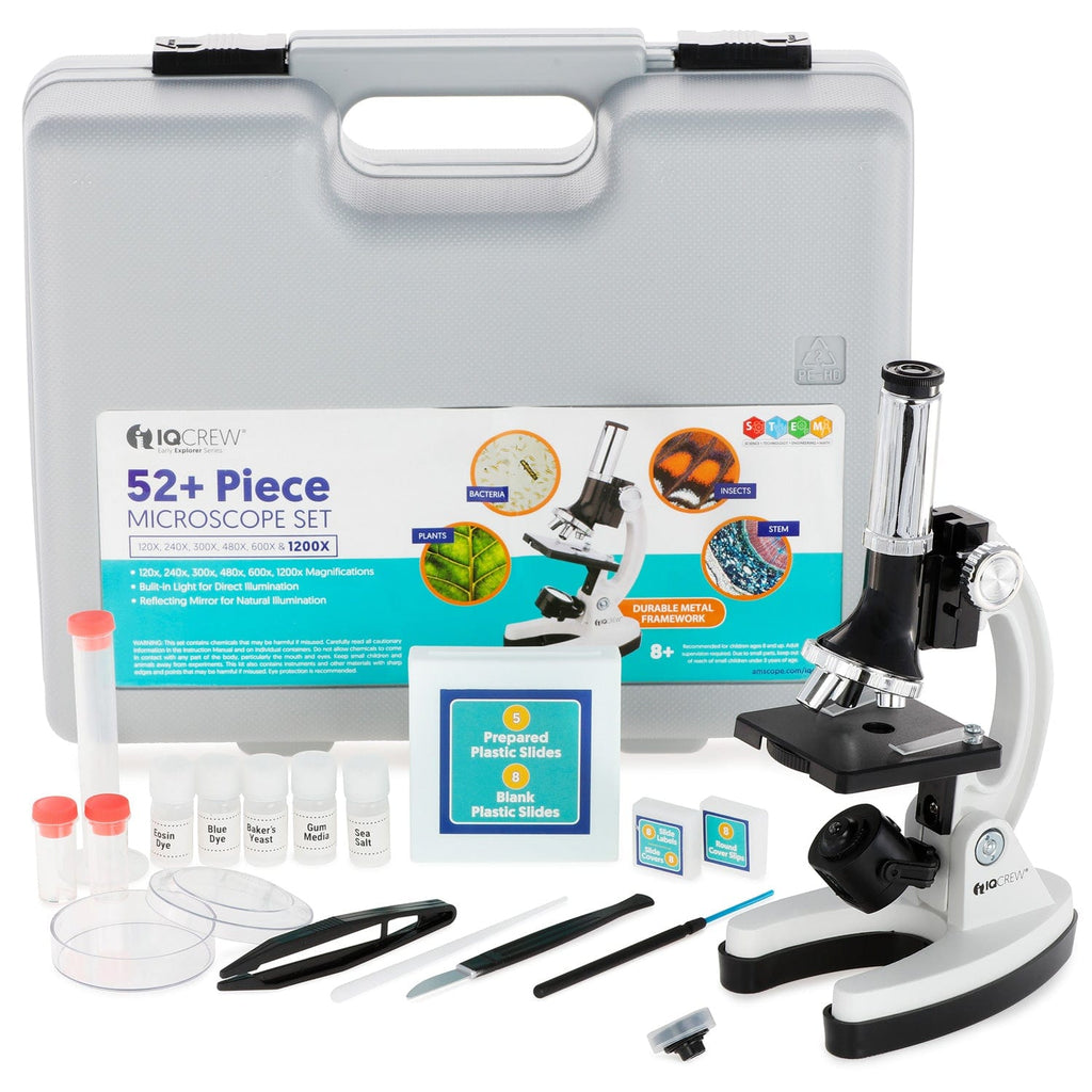 IQCrew By AMSCOPE-KIDS - White Metal Arm Starter Kids Student Compound ...