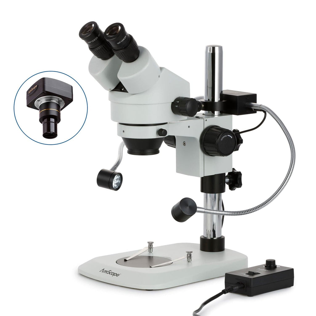 AmScope SM-1B Series Binocular Stereo Zoom Binocular Microscope 7X-45X