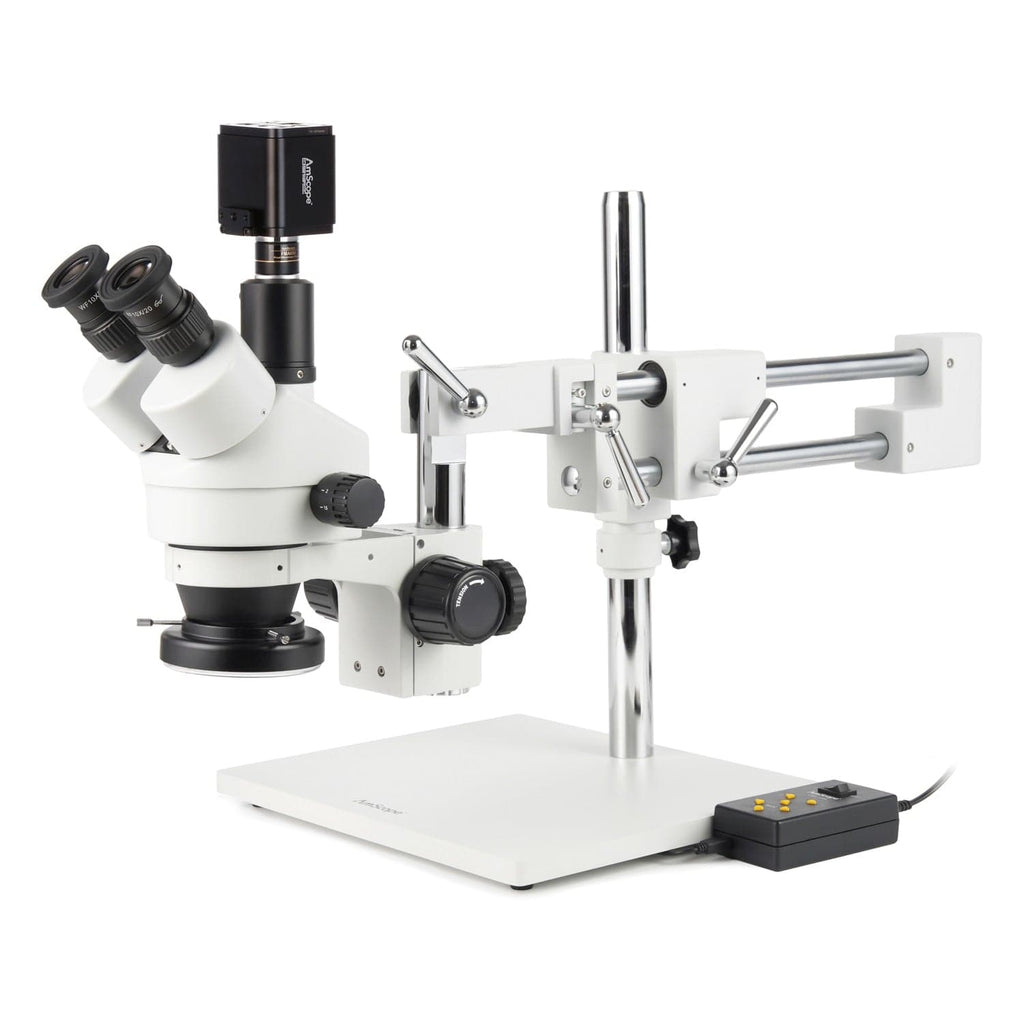 AmScope Zoom Trinocular Stereo Microscope 7X-45X Magnification Range,