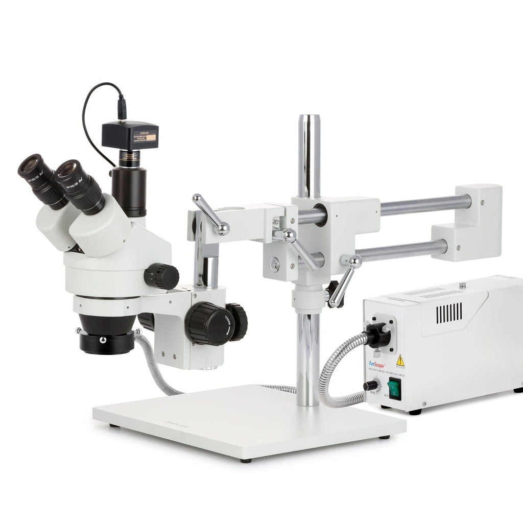 AmScope SM-4 Series Simul-Focal Zoom Trinocular Stereo Microscope with