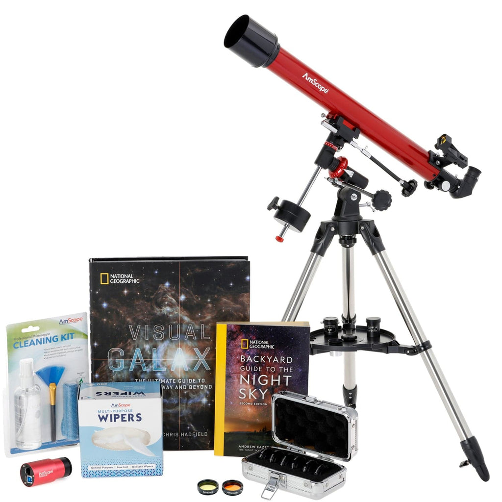 AmScope Professional Telescope Bundle Series featuring 60mm Aperture,