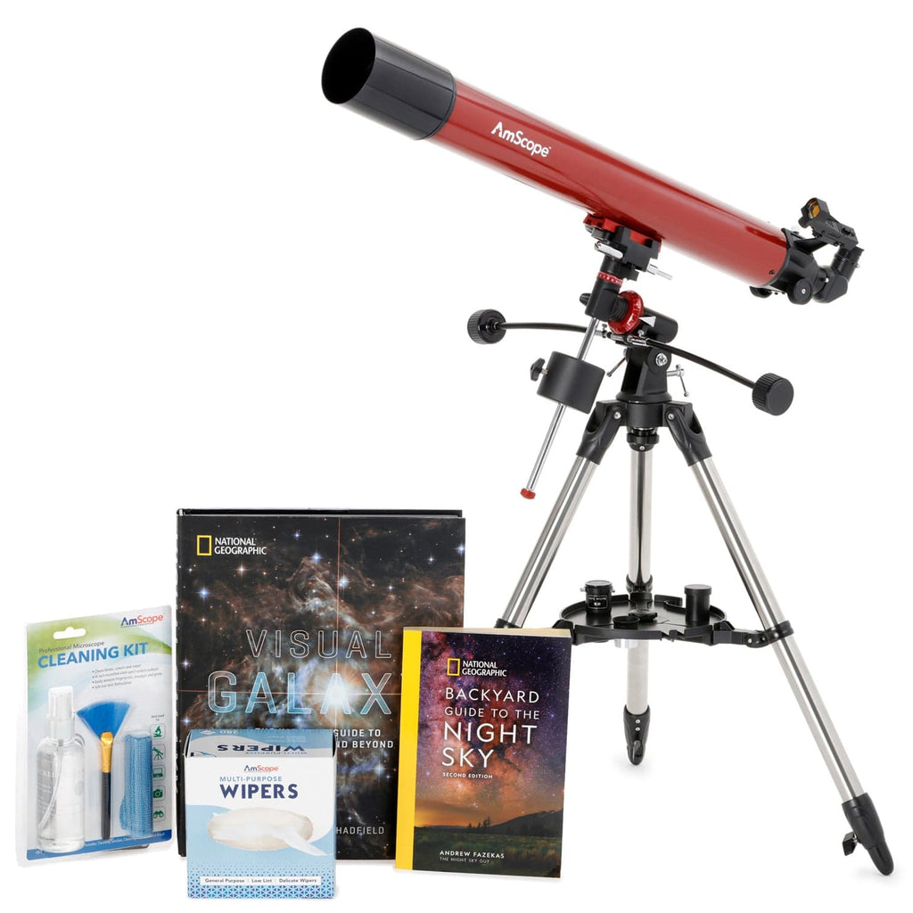 AmScope Professional Telescope Bundle Series featuring 80mm Aperture,