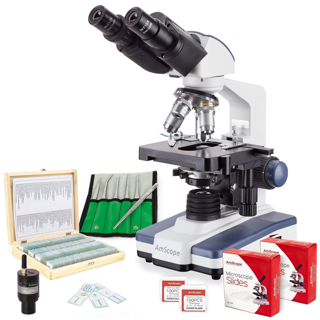 AmScope Binocular Compound Microscope 40X-2500X Magnification Student