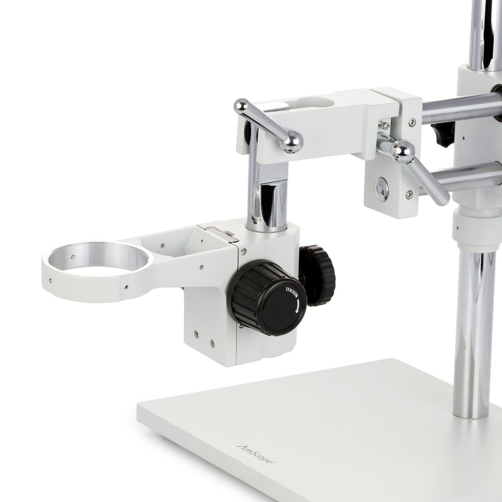 AmScope DAW2 White Double Arm Boom Stand for Stereo Microscopes - Stee