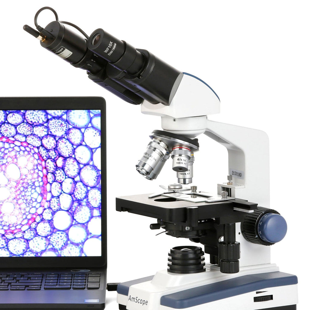 AmScope Binocular Compound Microscope 40X-2500X Magnification Student