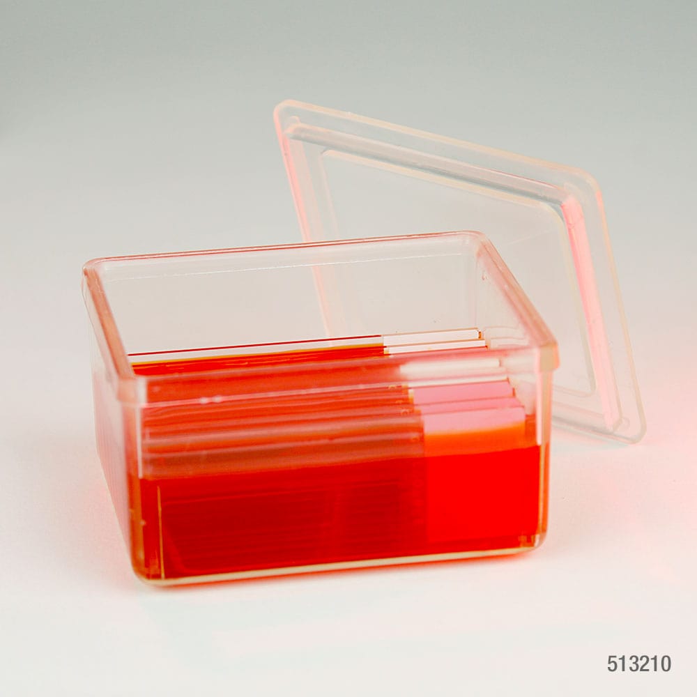 Slide Staining Jar with Lid, PMP, for 10 slides (20 back-to-back), Sch ...