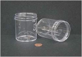 Jar, Wide Mouth, 120mL (4oz), PS, 58mm Opening, 1 15/16 x 2 5/8" (Scre ...