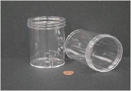 Jar, Wide Mouth, 240mL (8oz), PS, 70mm Opening, 2 7/16 x 3 3/8" (Screw ...