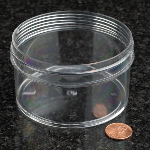 Jar, Wide Mouth, 180mL (6oz), PS, 89mm Opening, 3 3/16 x 1 7/8" (Screw ...