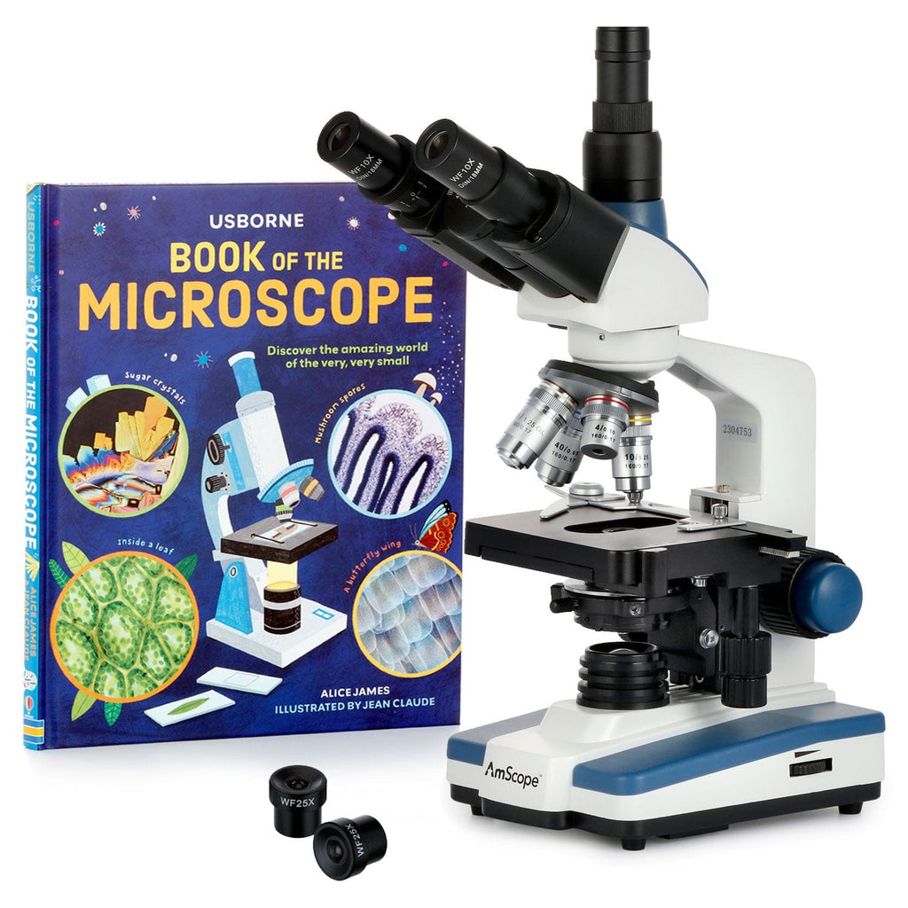AmScope T120 Series Trinocular Compound Microscope 40X-1000X Magnifica
