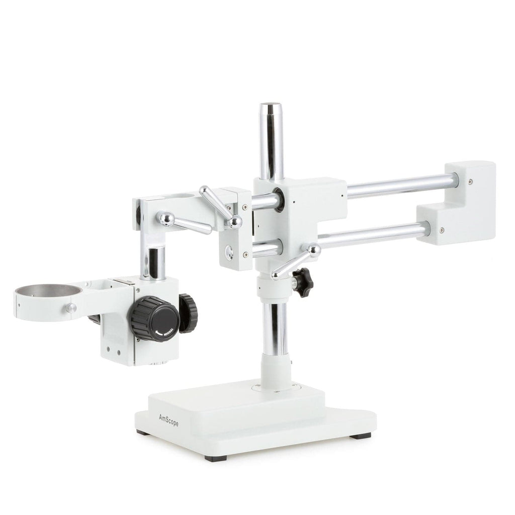 AmScope DAW White Double Arm Boom Stand for Stereo Microscopes - Steel