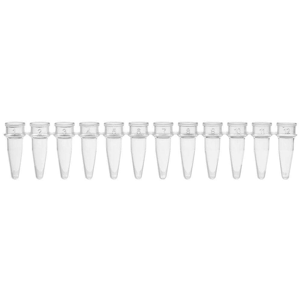 0.2mL 12-Strip Tubes, No Caps, Natural – AmScope