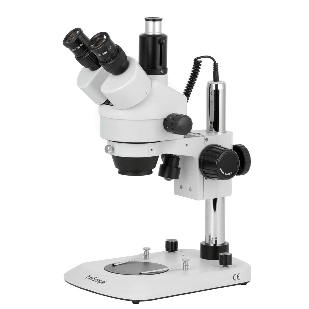 AmScope 7X-45X SM-2 Series Trinocular Stereo Microscope with Dual Illu