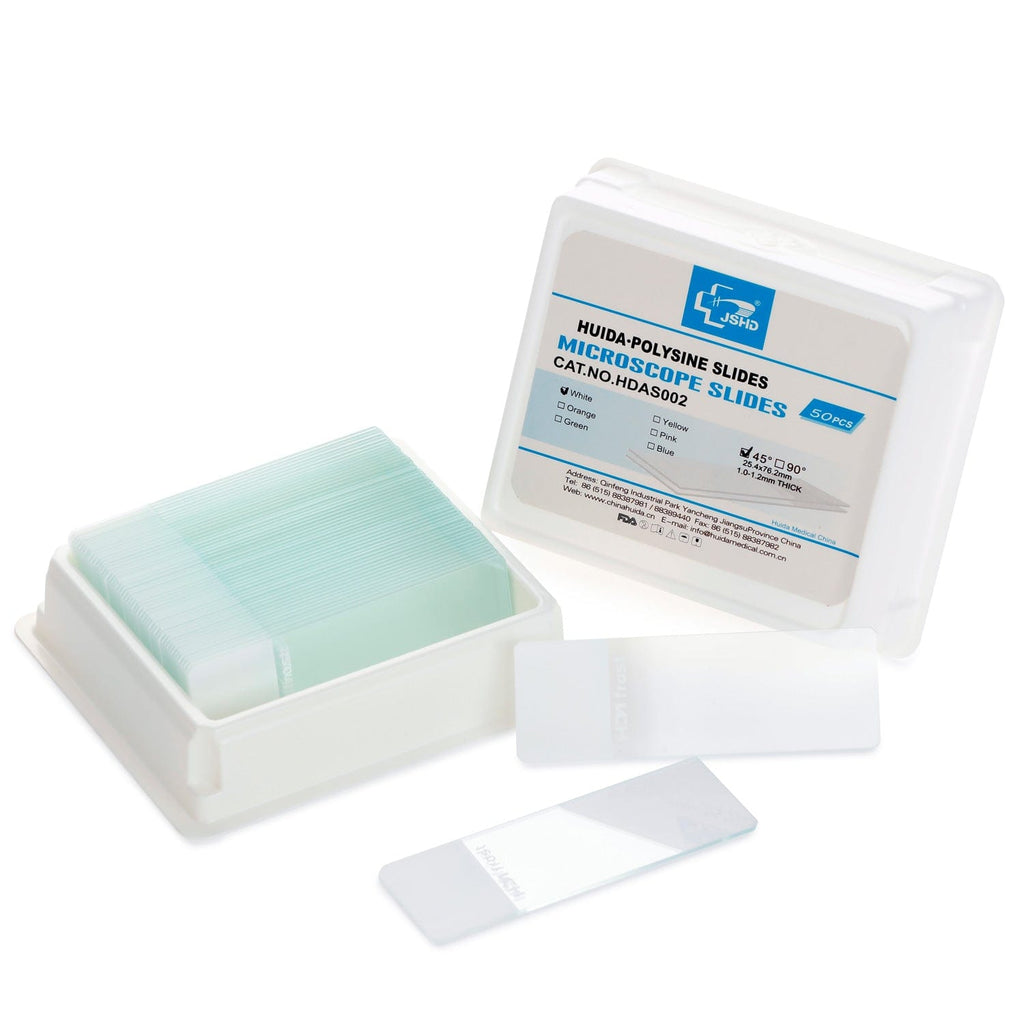 AmScope 50pc Blank Slides with Polysine Coating