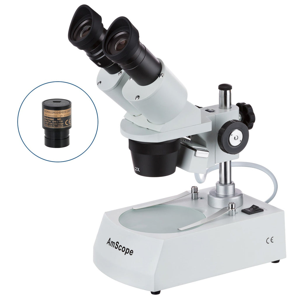 AmScope SE306 Series Compact Multi-Lens Binocular Stereo Microscope wi