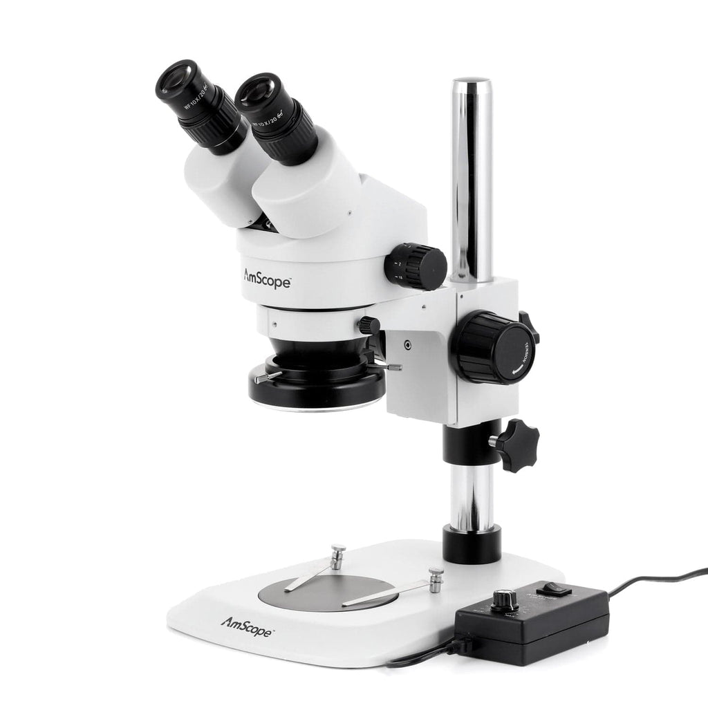 AmScope SM-1 Series Zoom Binocular Stereo Microscope with 144 LED Ring