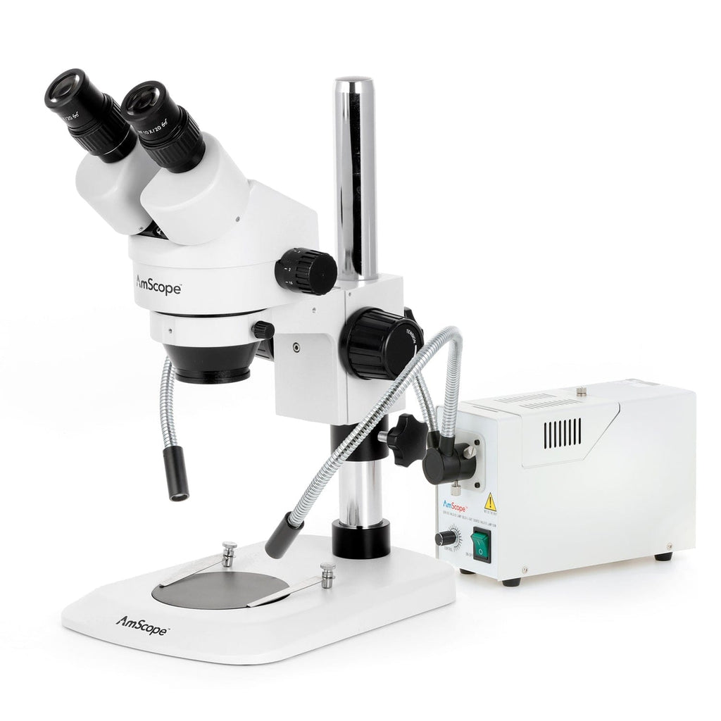 AmScope SM-1 Series Zoom Binocular Stereo Microscope with 150W Halogen