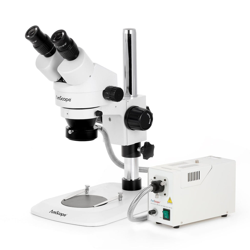 AmScope SM-1 Series Zoom Binocular Stereo Microscope with 150W Halogen