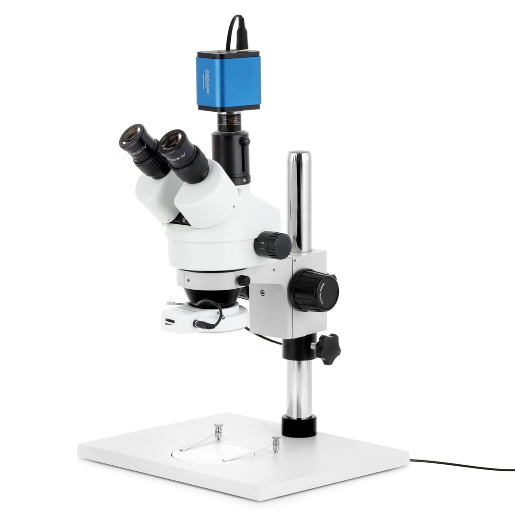 AmScope SM-1 Series Zoom Trinocular Stereo Microscope with 64 LED Comp