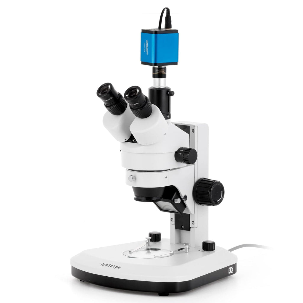 AmScope SM-1 Series Zoom Trinocular Stereo Microscope with Dual LED, H