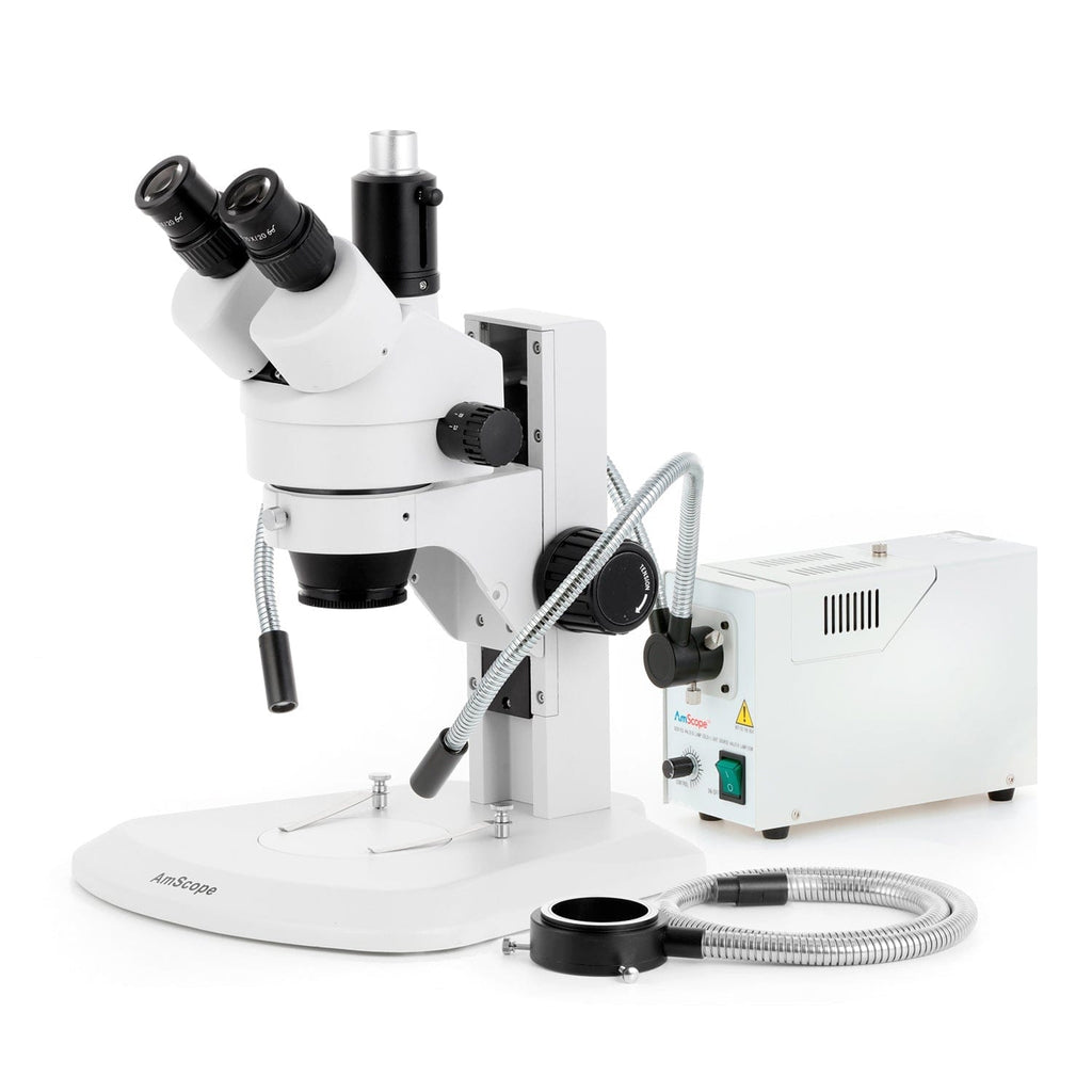 AmScope SM-1 Series Zoom Trinocular Stereo Microscope with 150W Haloge
