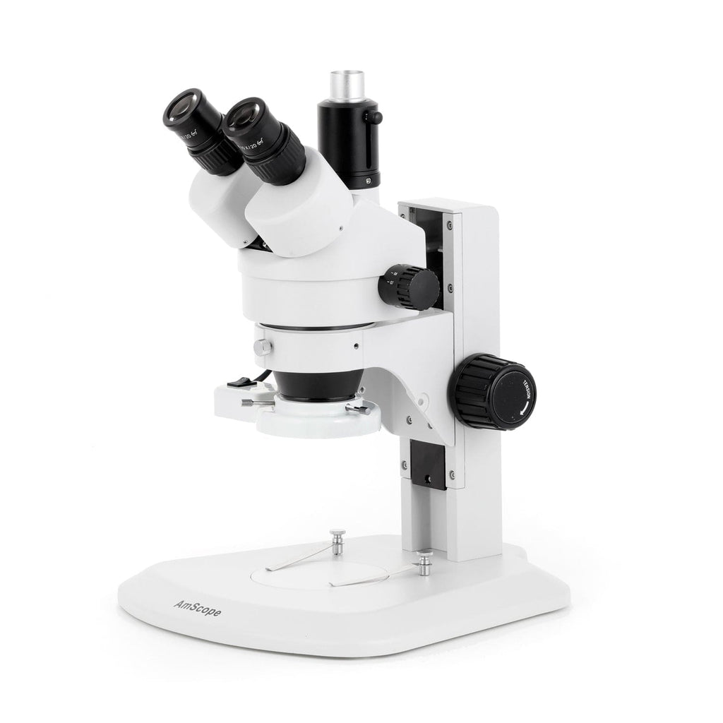 AmScope SM-1 Series Zoom Trinocular Stereo Microscope with 8W Fluoresc