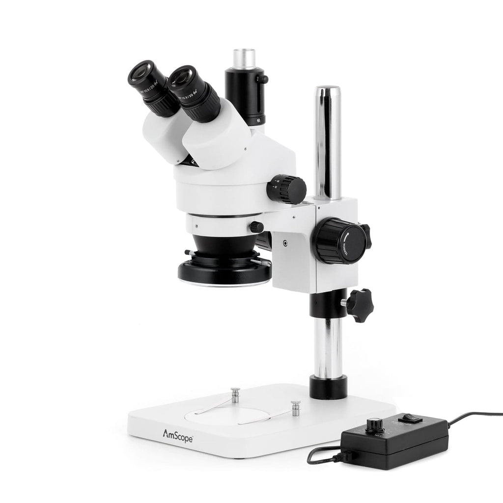 Trinocular Stereo Zoom Microscope w/144 LED Ring Light and Auto Focus ...