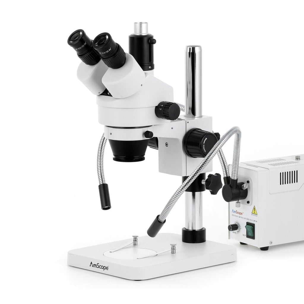 AmScope SM-1 Series Zoom Trinocular Stereo Microscope with 150W Haloge