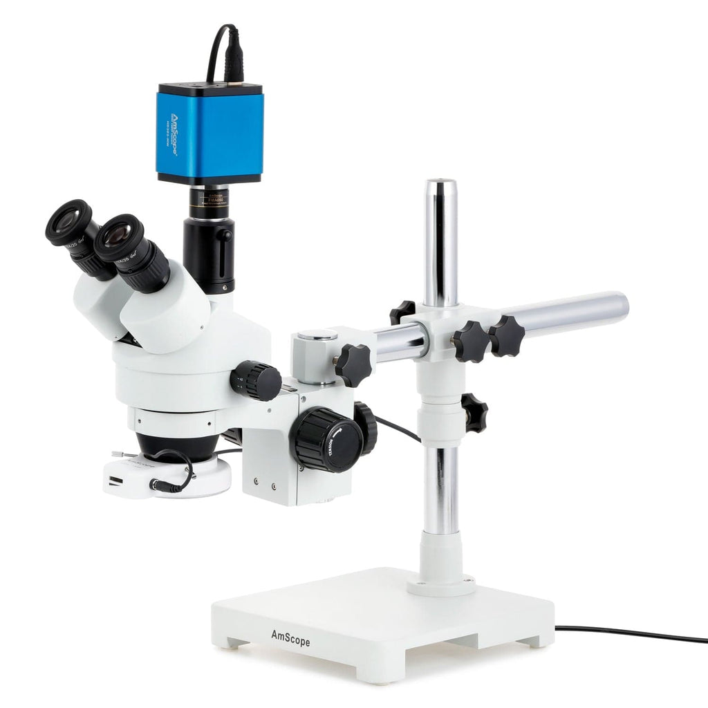 AmScope SM-3 Series Simul-Focal Zoom Trinocular Stereo Microscope with