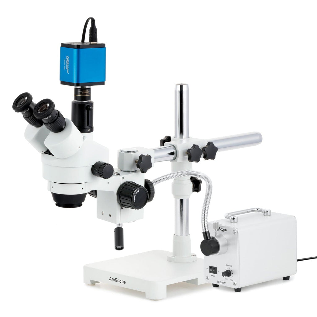 AmScope SM-3 Series Simul-Focal Zoom Trinocular Stereo Microscope with