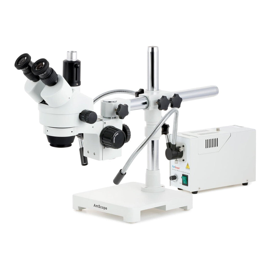 AmScope SM-3 Series Zoom Trinocular Stereo Microscope with 150W Haloge