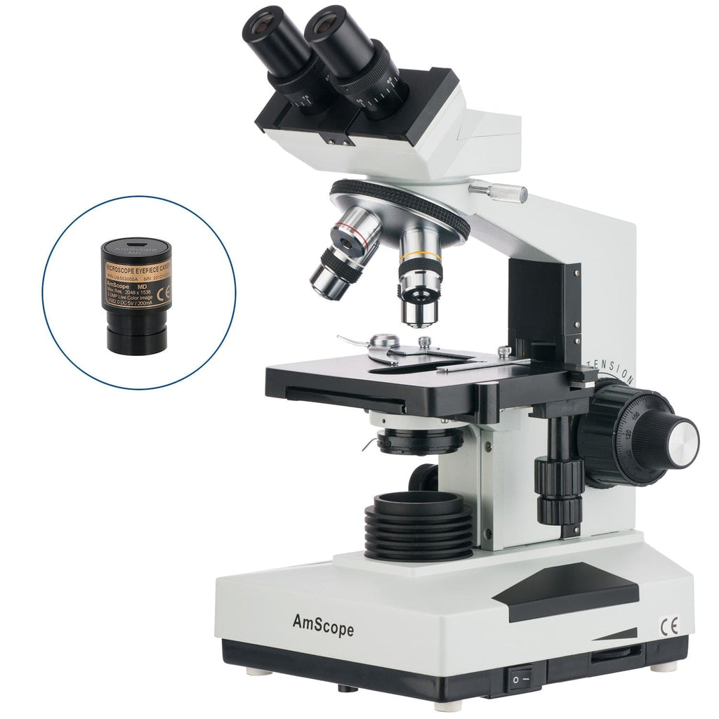 AmScope B400 Series Biological Binocular Compound Microscope with LED