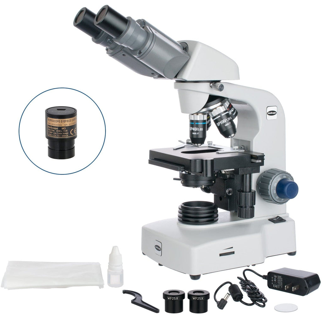 AmScope B450 Series Semi-Plan LED Biological Binocular Compound Micros
