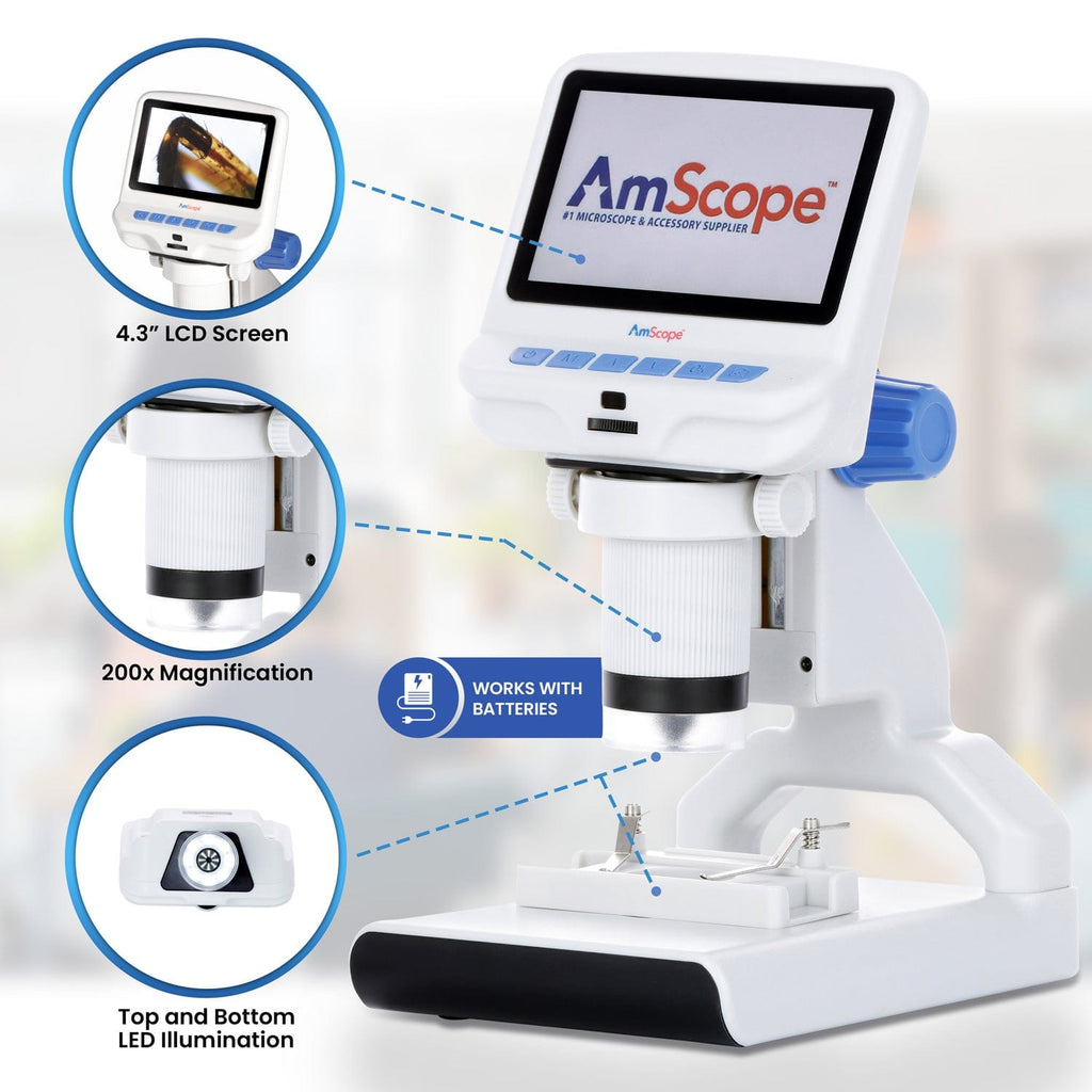 AmScope Kid's Natural Geode Discoverer Series Set featuring 1080P HD P