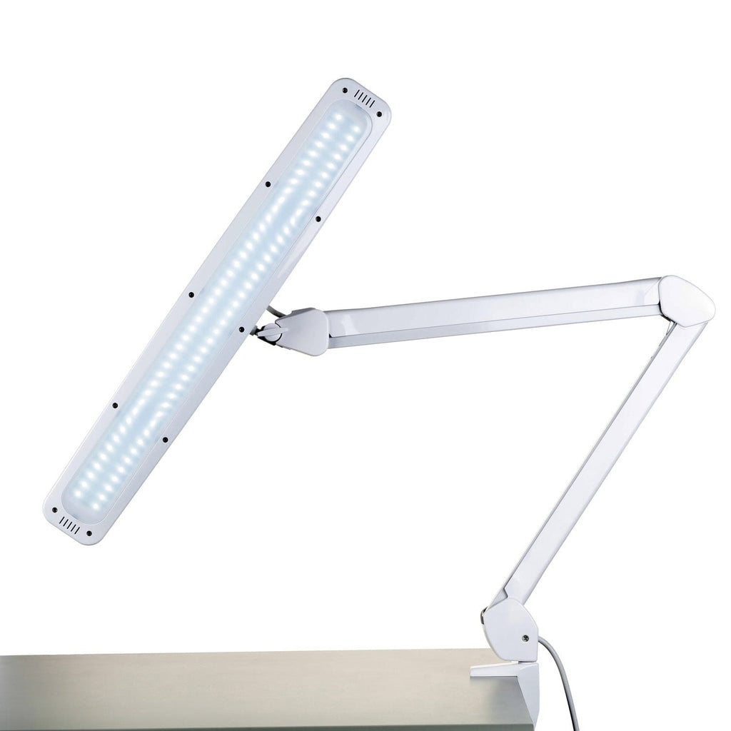 AmScope LMP-84 21W 84 LED Task Lamp on Articulating Arm with Table Cla