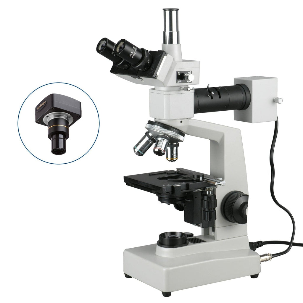 AmScope ME300 Series Metallurgical Trinocular Compound Microscope with