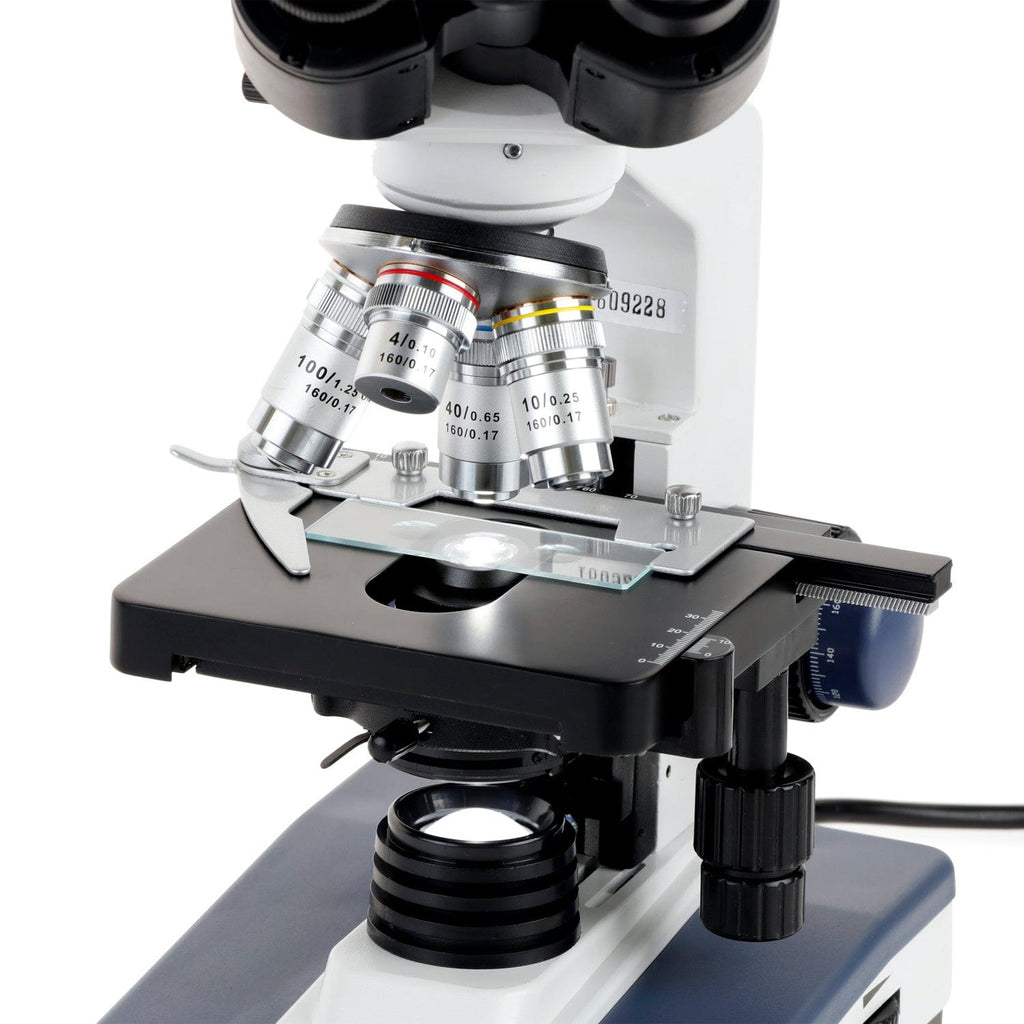 AmScope T120 Series Biological Trinocular Compound Microscope with 9.7