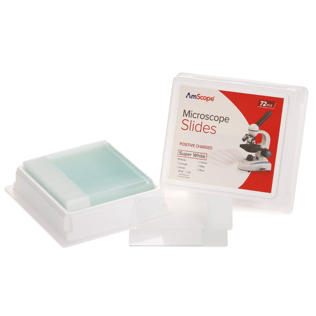 AmScope 72pc Blank Positive Charge Slides