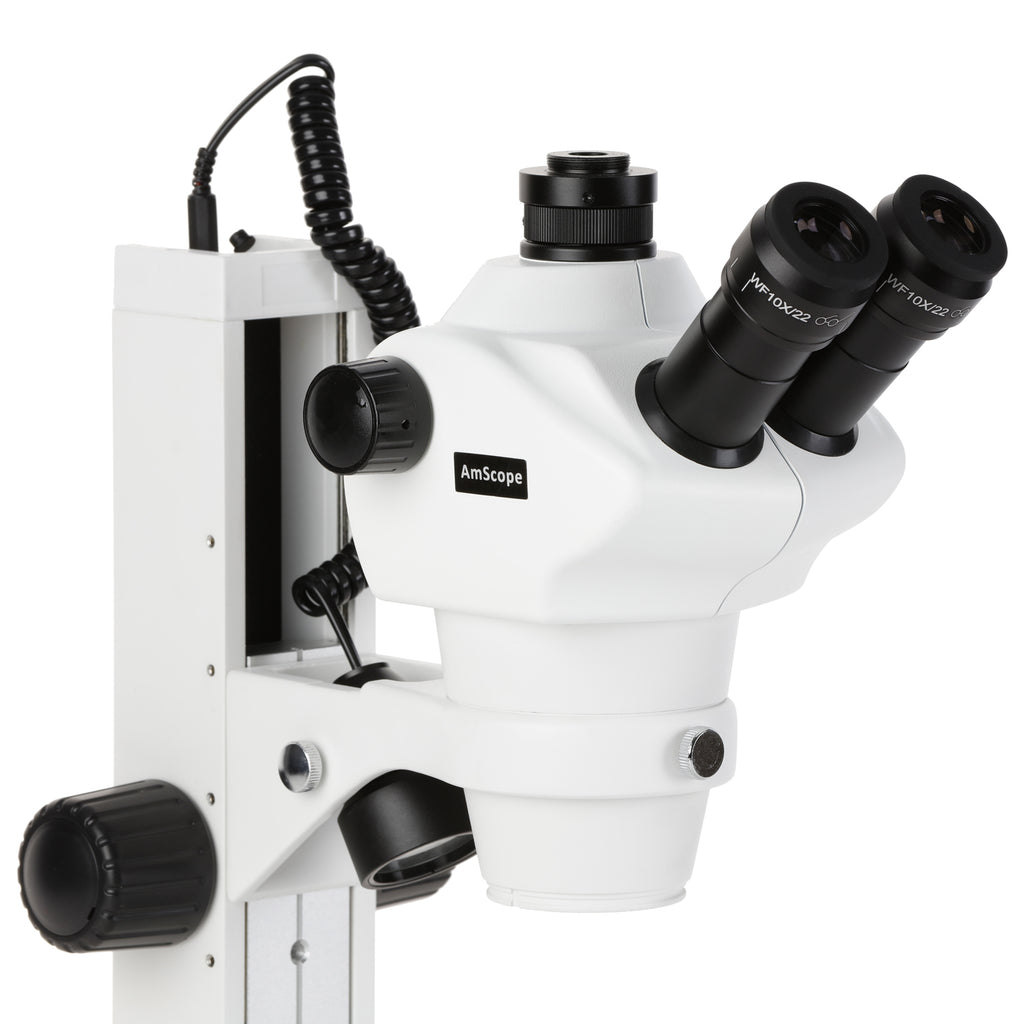 AmScope SF-2T Series Zoom Parfocal Trinocular Stereo Microscope 8X-50X