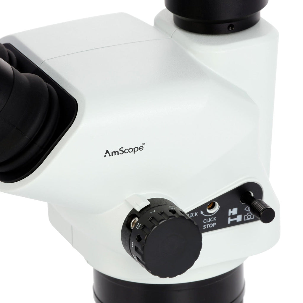 AmScope 6.7X-45X Magnification Trinocular Zoom Stereo Microscope Head