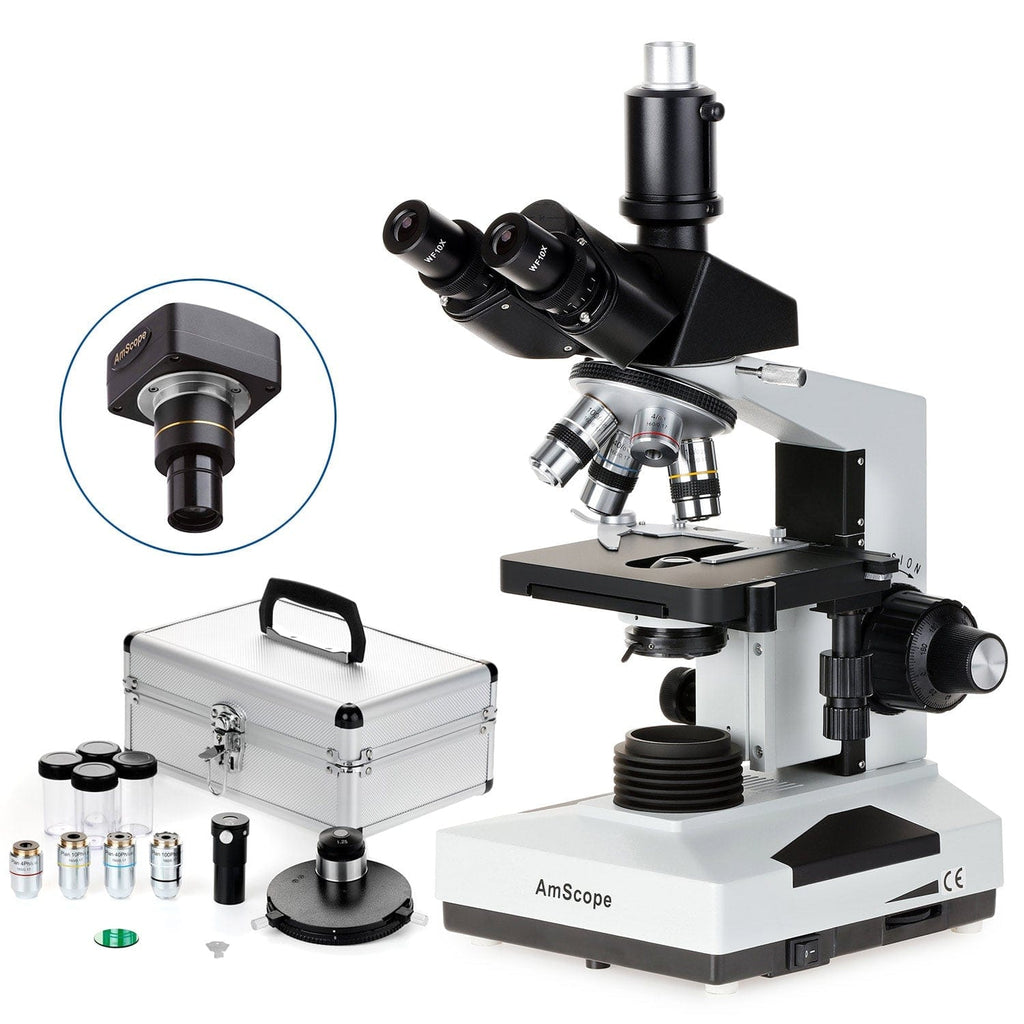 AmScope T490 Series Phase-Contrast Simul-Focal Trinocular Compound Mic