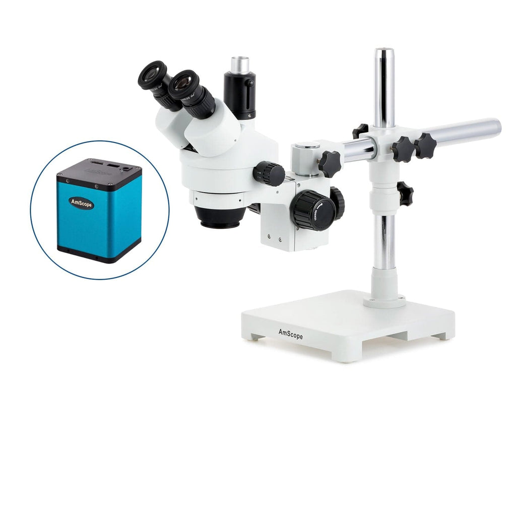 AmScope SM-3 Series Simul-Focal Zoom Trinocular Stereo Microscope with