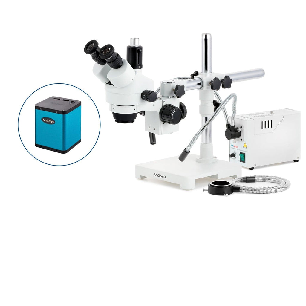 AmScope SM-3 Series Simul-Focal Zoom Trinocular Stereo Microscope with