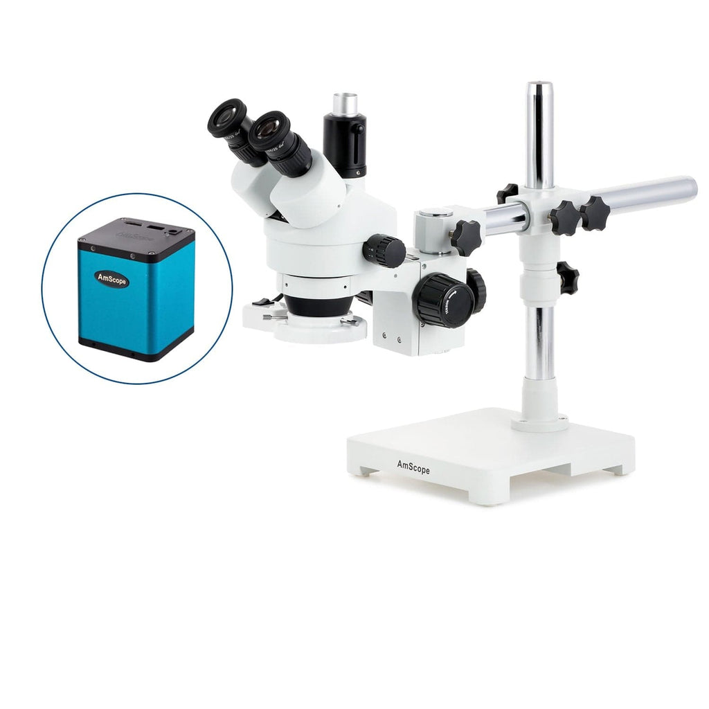 AmScope SM-3 Series Simul-Focal Zoom Trinocular Stereo Microscope with