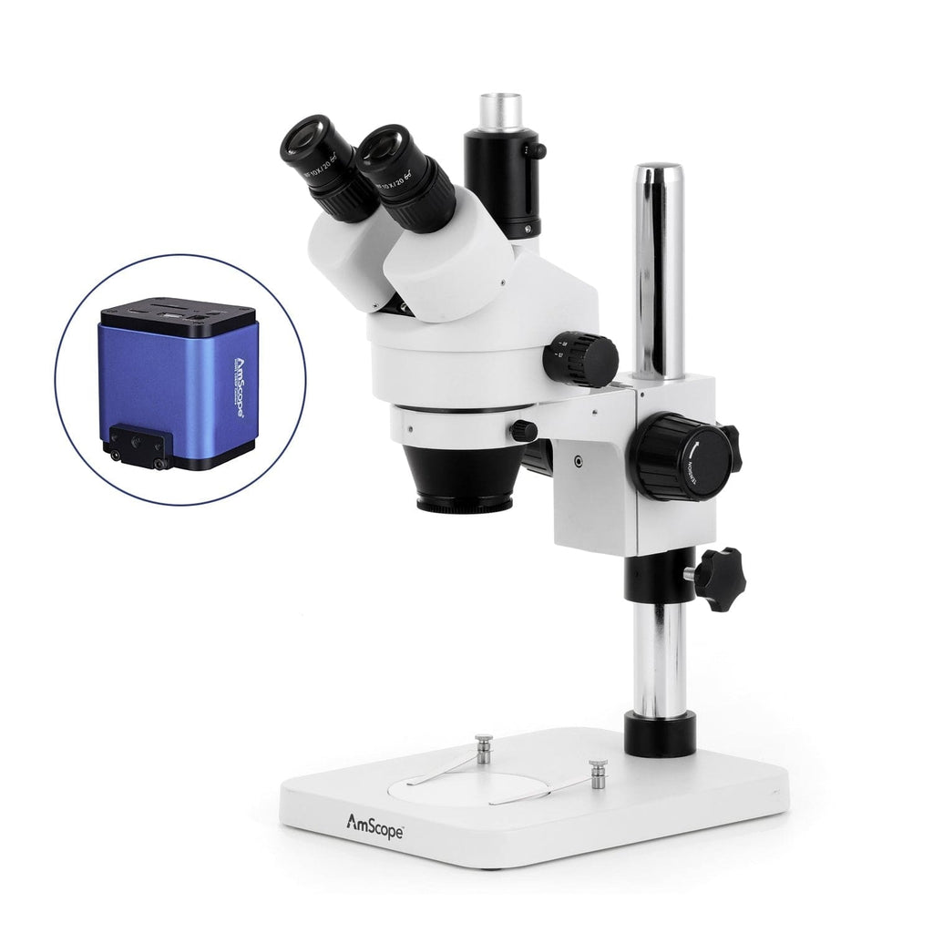 AmScope SM-1 Series Zoom Trinocular Stereo Microscope with HDMI Camera